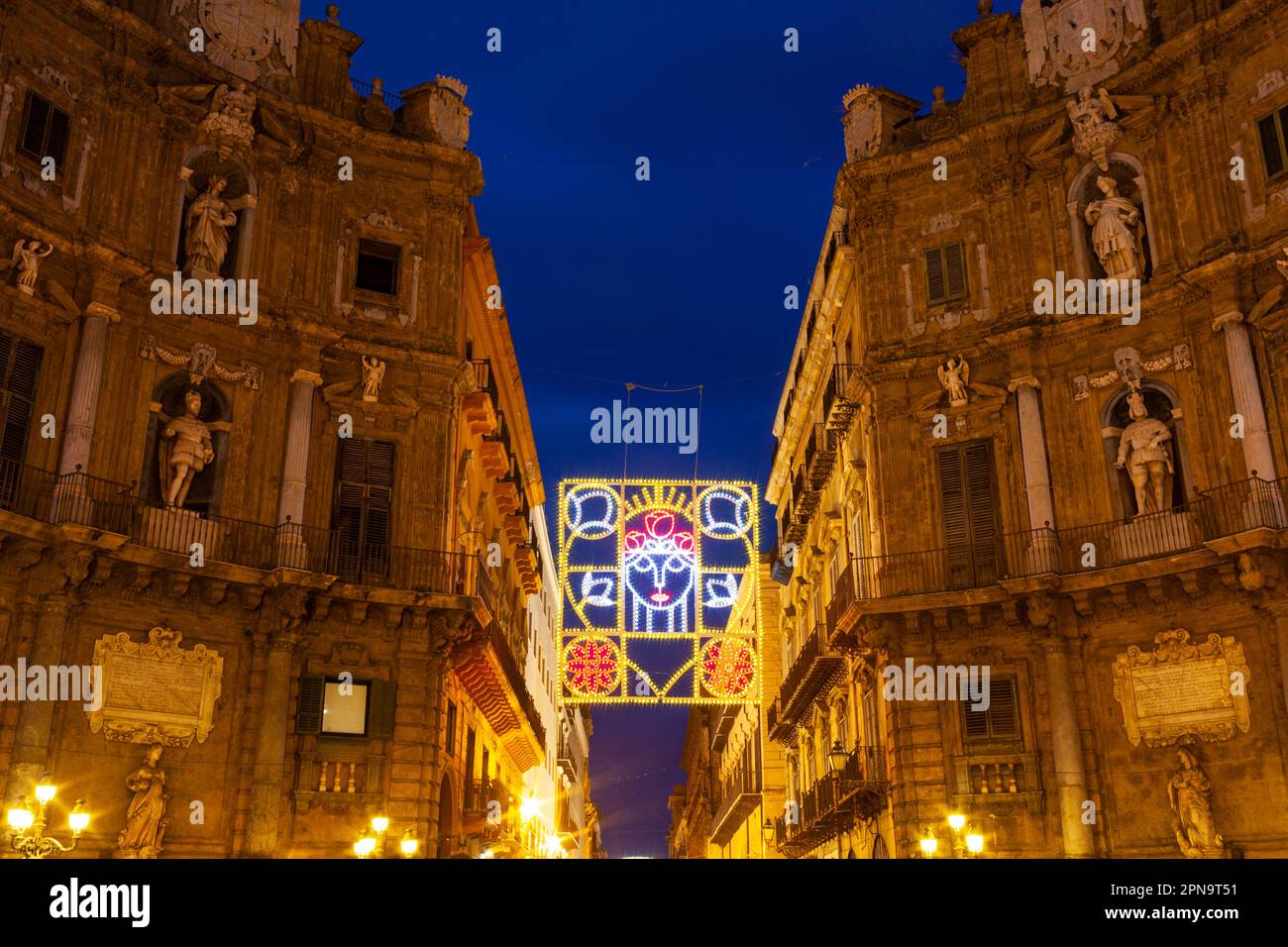 Building of the Quattro Canti, officially known as Piazza Vigliena, is ...