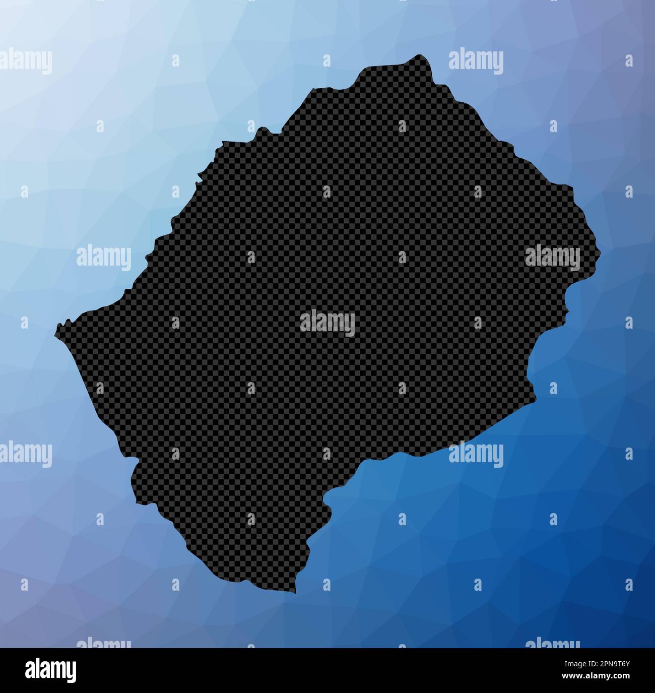 Lesotho Geometric Map Stencil Shape Of Lesotho In Low Poly Style Cool
