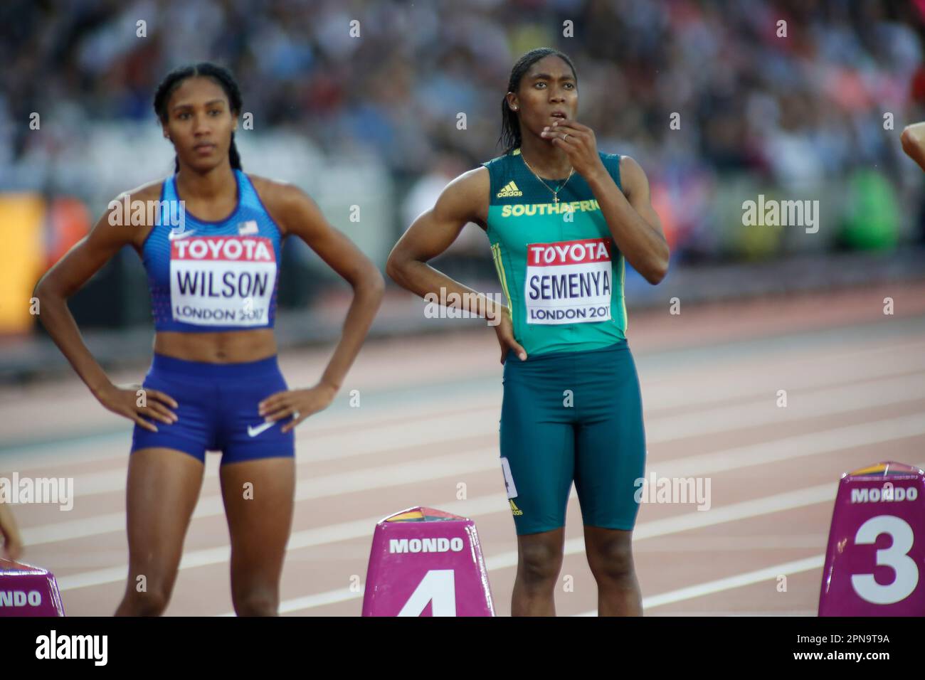 Caster Semenya participating in the London 2017 World Athletics ...