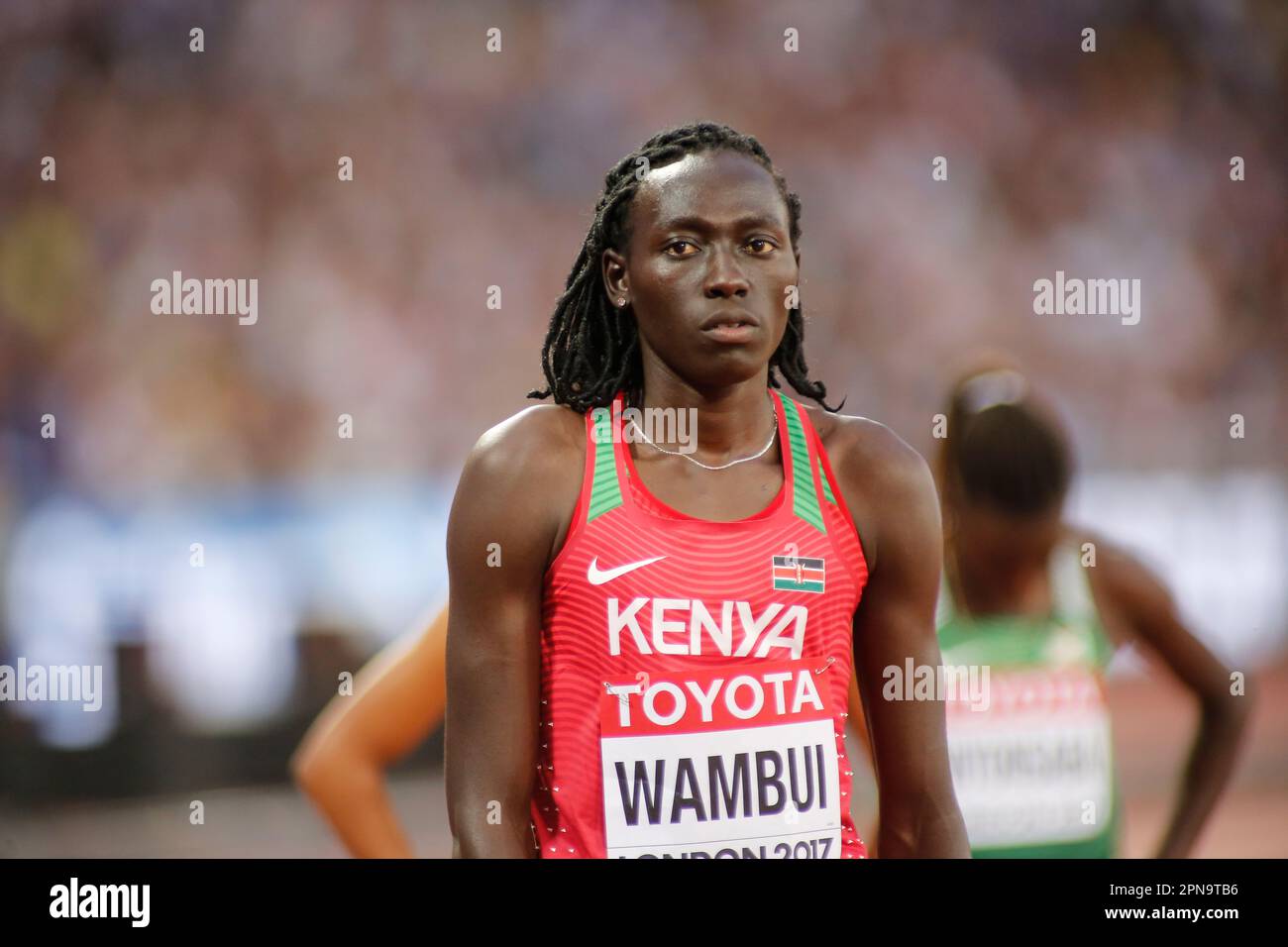 Margaret Wambui participating in the London 2017 World Athletics ...