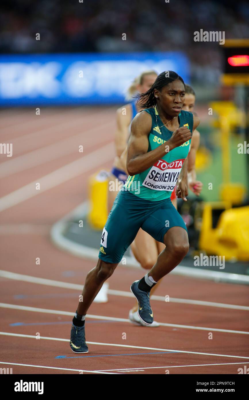Caster Semenya participating in the London 2017 World Athletics ...