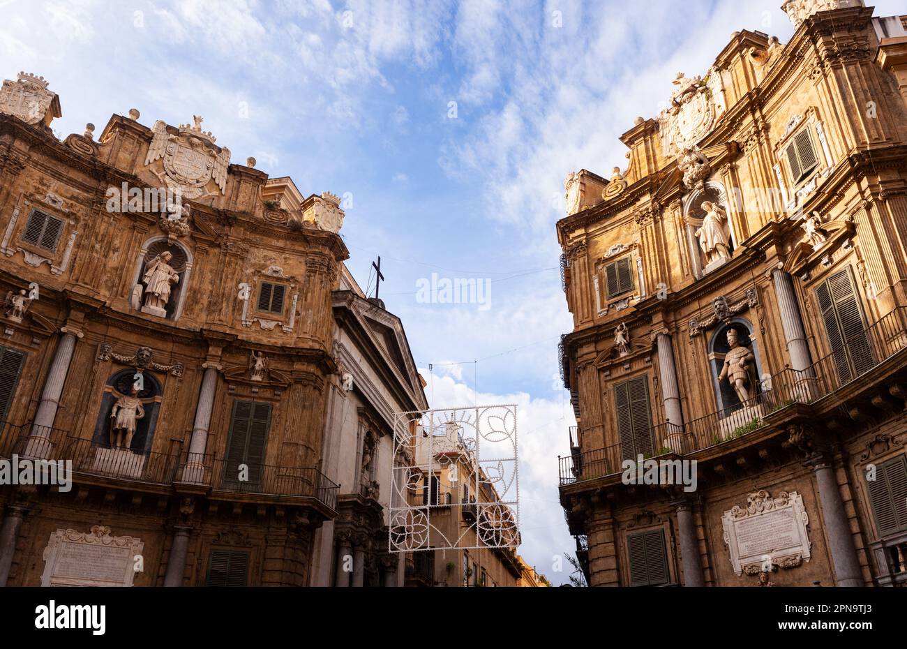 Building of the Quattro Canti, officially known as Piazza Vigliena, is ...