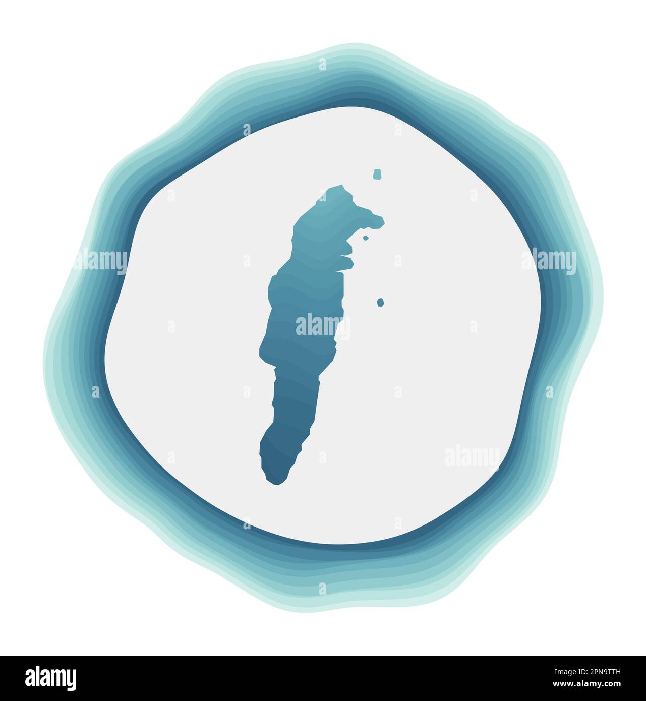San Andres logo. Badge of the island. Layered circular sign around San ...