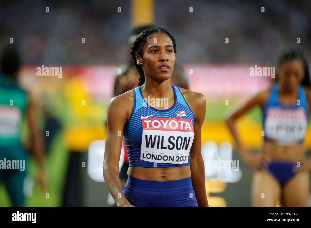 Ajeé Wilson participating in the London 2017 World Athletics ...