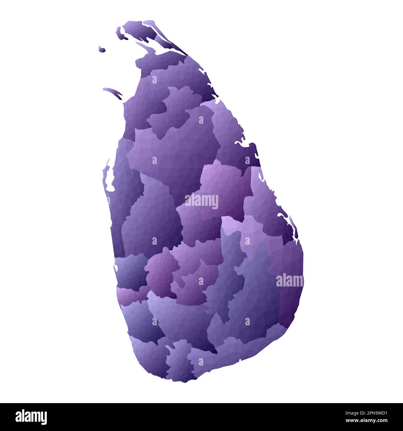 Sri Lanka map. Geometric style country outline. Wonderful violet vector ...