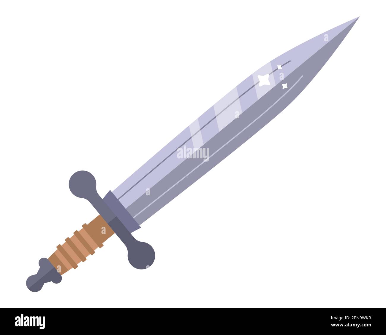 medieval knight sword. flat vector illustration Stock Vector Image ...