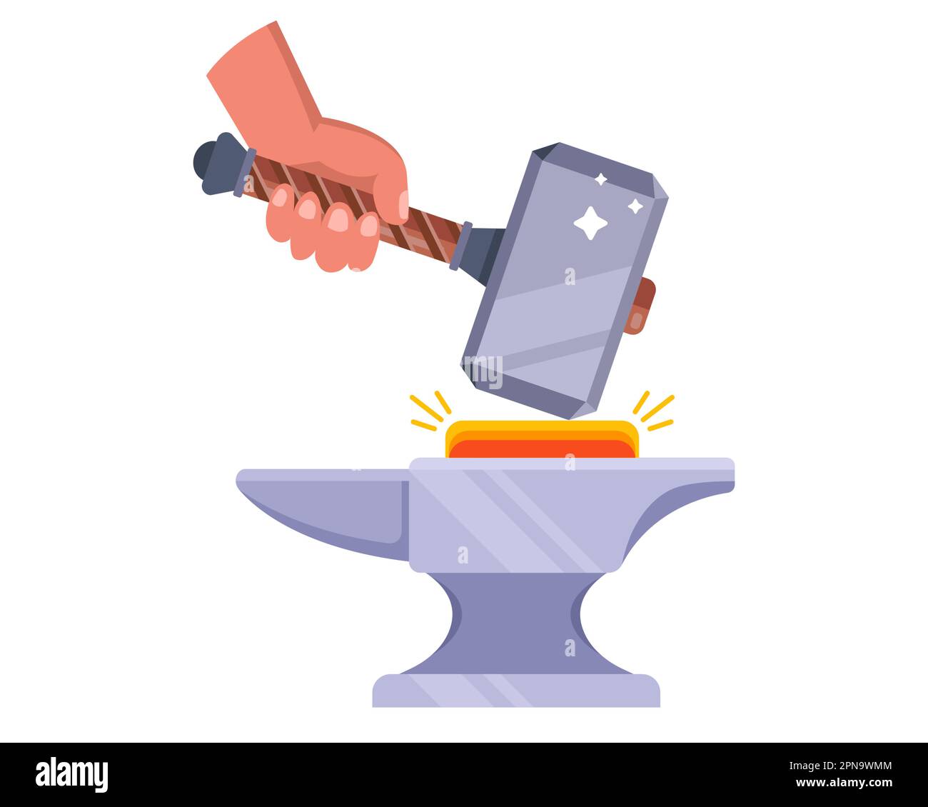 forge iron. blacksmith craft. flat vector illustration Stock Vector Image & Art - Alamy