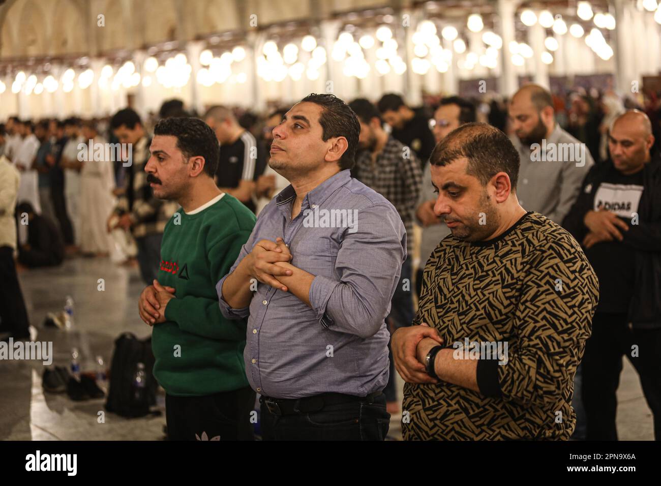 Cairo, Egypt. 17th Apr, 2023. Muslims attend Laylat al-Qadr night ...