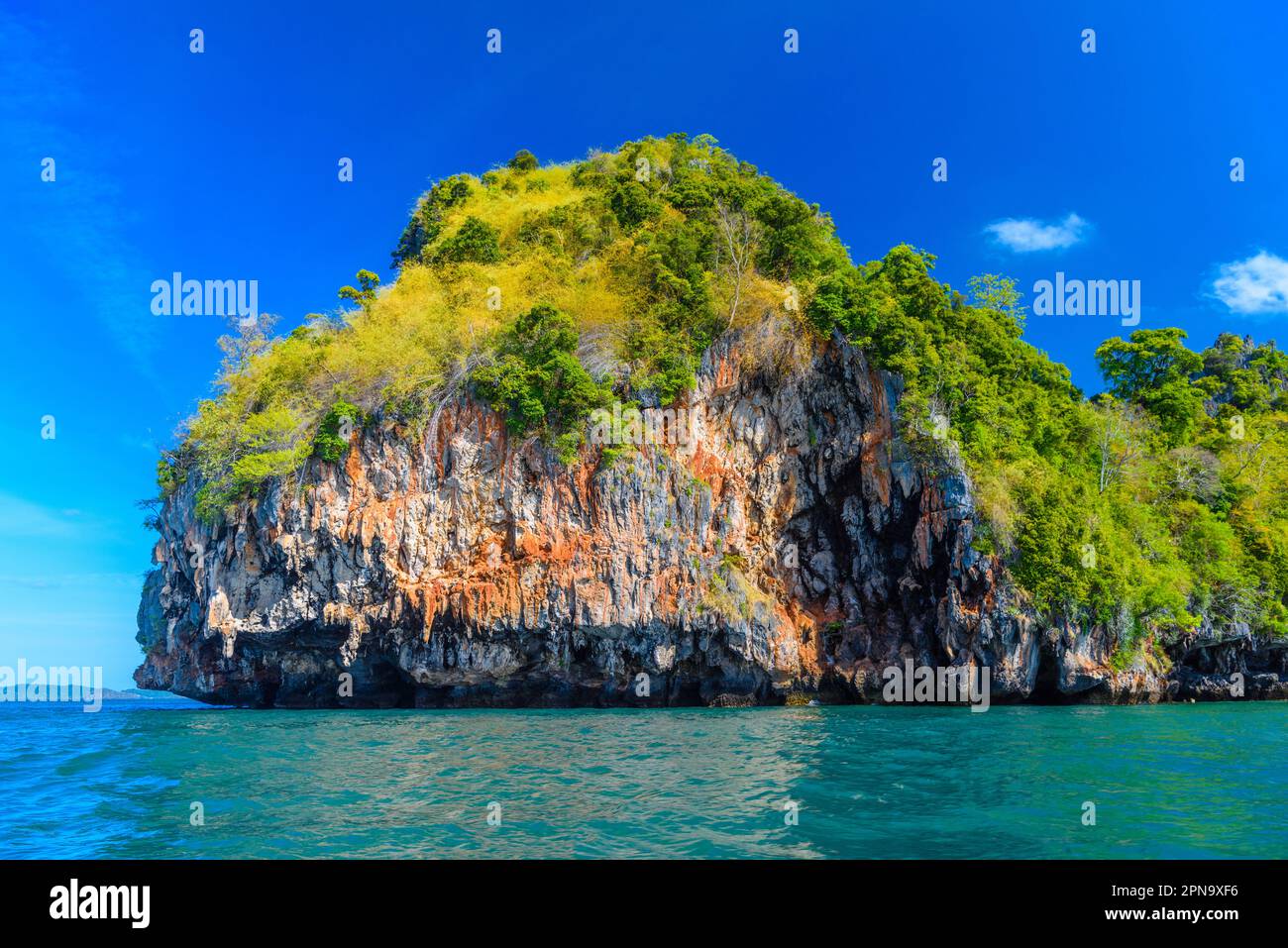 Huge cliff rock in azure water, Ko Rang Nok, Ao Phra Nang Beach, Ao ...