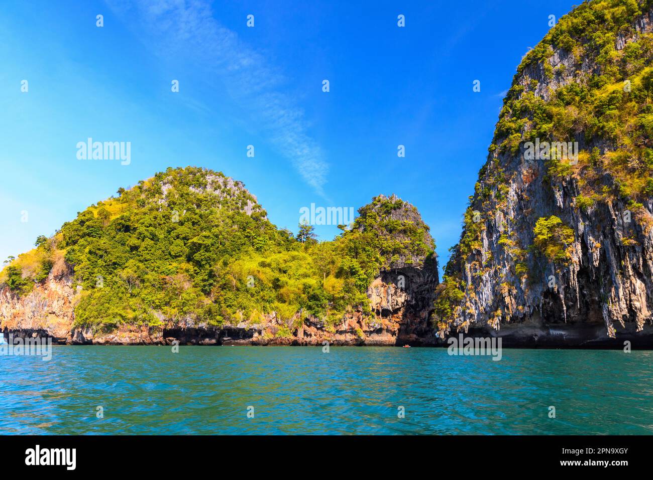 Huge cliff rocks in azure water, Ko Rang Nok, Ao Phra Nang Beach, Ao ...