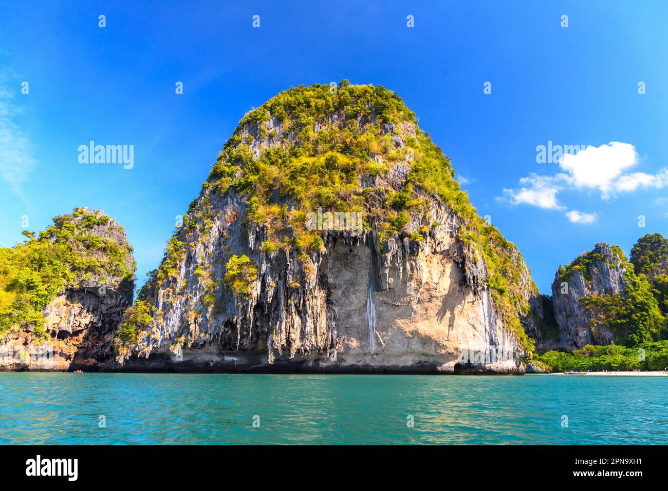 Huge cliff rock in azure water, Ko Rang Nok, Ao Phra Nang Beach, Ao ...