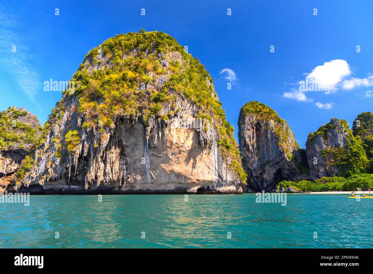 Huge cliff rocks in azure water, Ko Rang Nok, Ao Phra Nang Beach, Ao ...