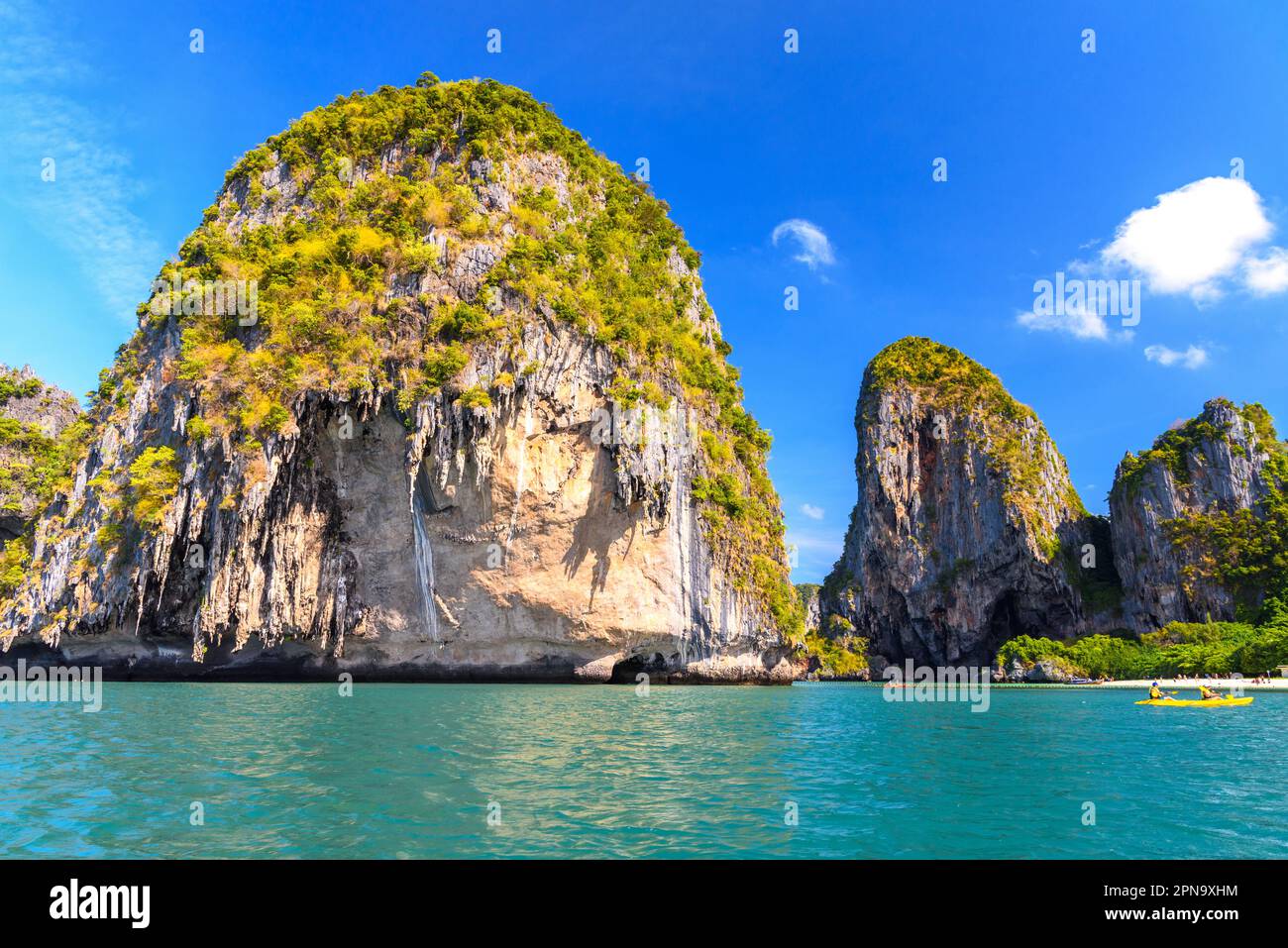 Huge cliff rocks in azure water, Ko Rang Nok, Ao Phra Nang Beach, Ao ...