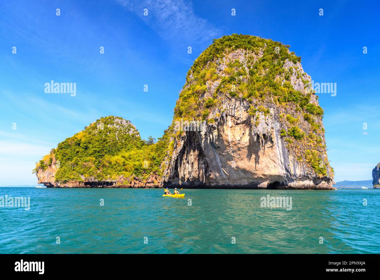 Huge cliff rock in azure water, Ko Rang Nok, Ao Phra Nang Beach, Ao ...
