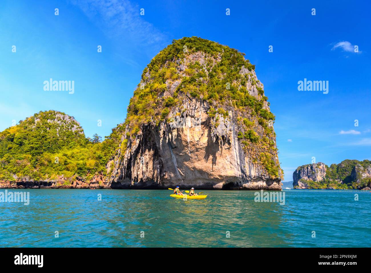Huge cliff rock in azure water, Ko Rang Nok, Ao Phra Nang Beach, Ao ...