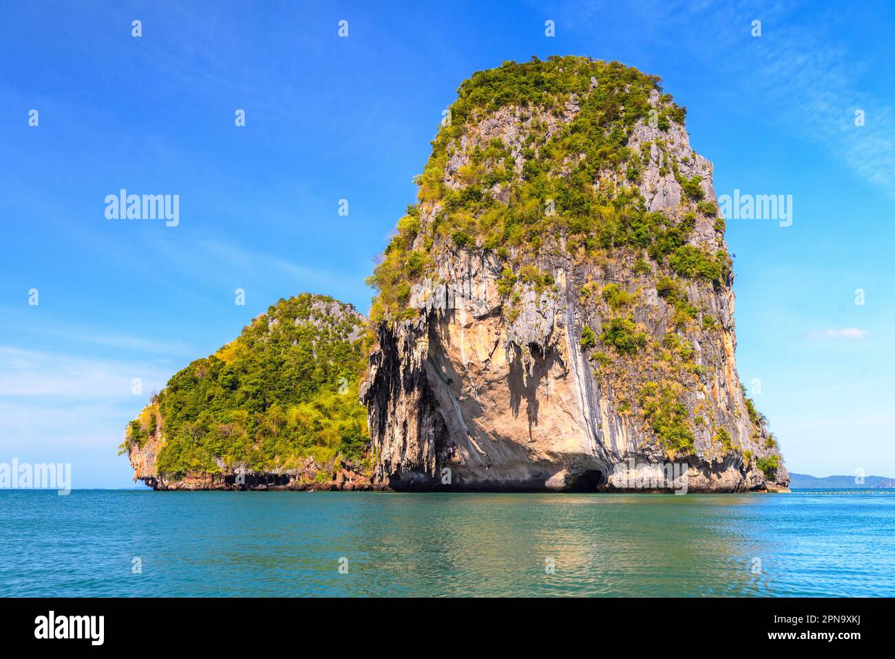 Huge cliff rock in azure water, Ko Rang Nok, Ao Phra Nang Beach, Ao ...