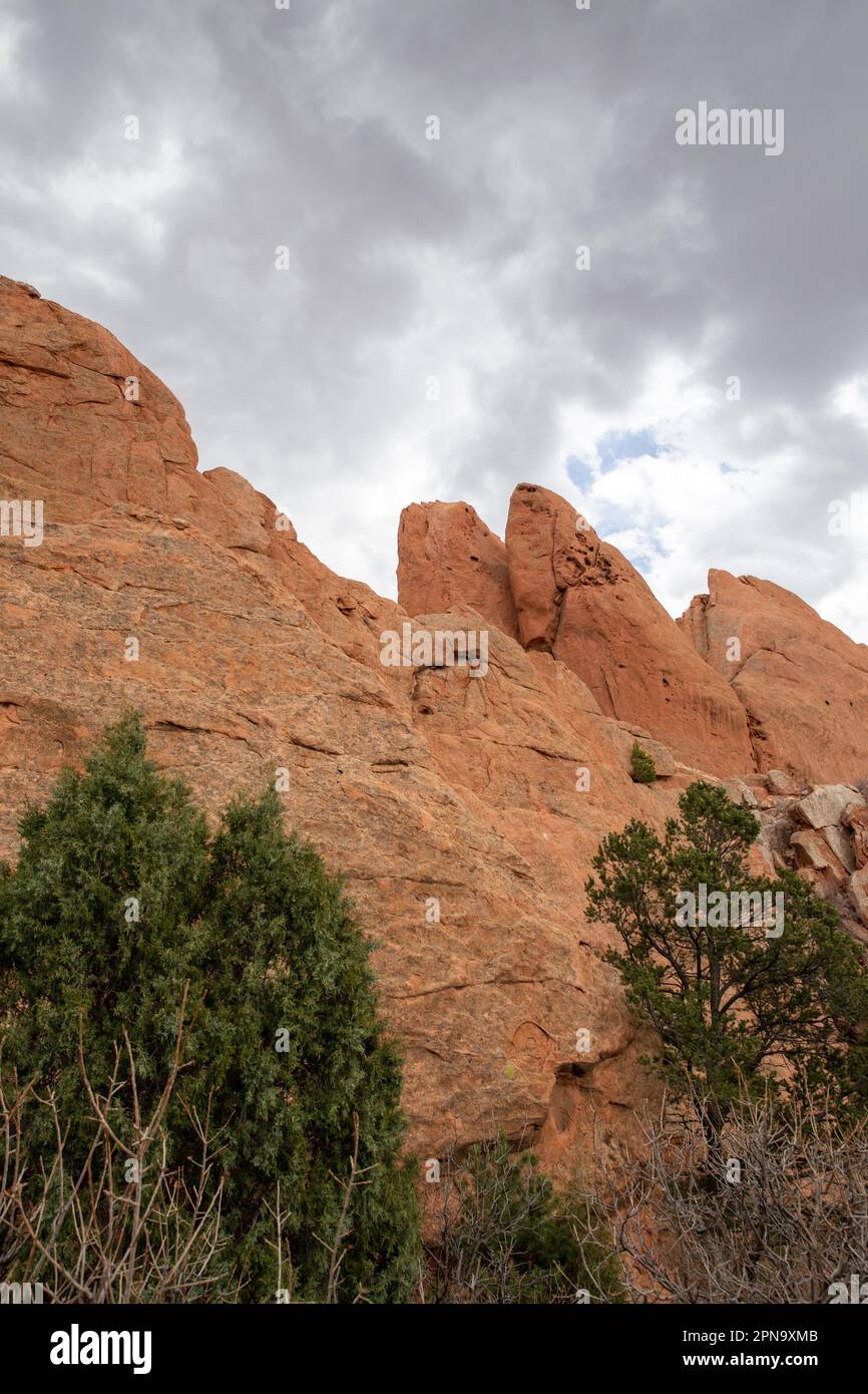 Garden of The Gods shot vertical Stock Photo - Alamy