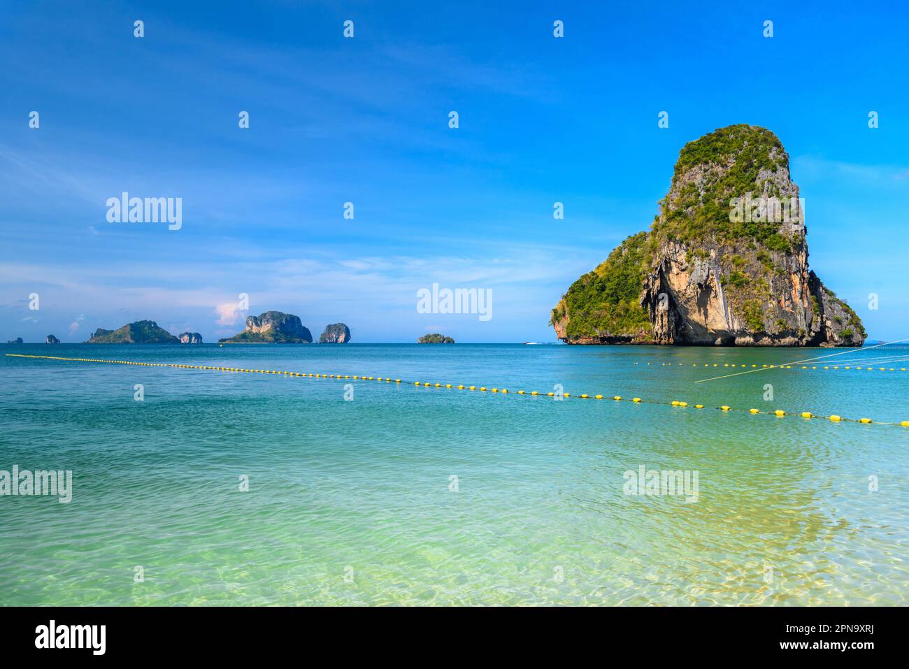 Huge cliff rock in azure water, Ko Rang Nok, Ao Phra Nang Beach, Ao ...