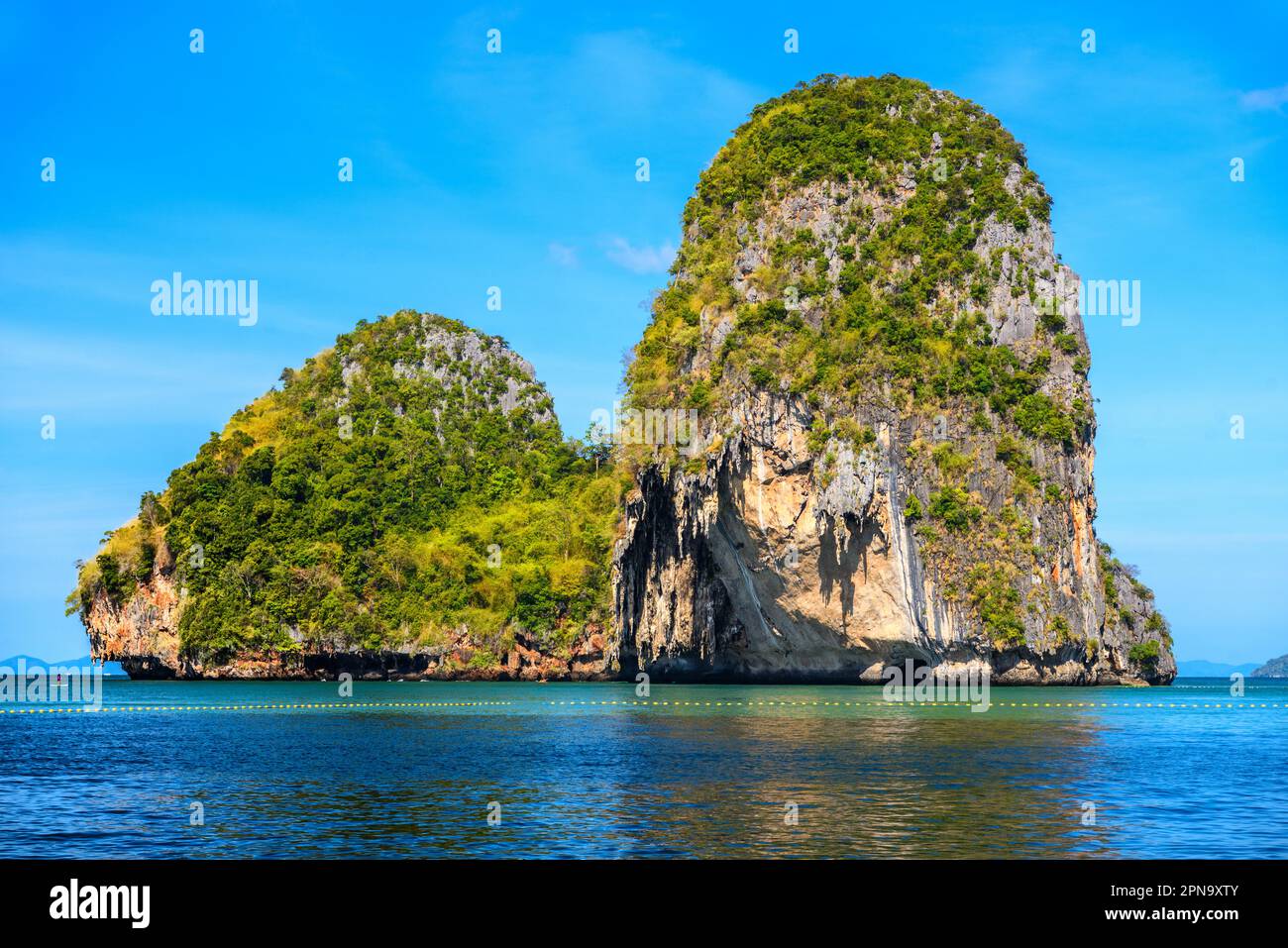Huge cliff rock in azure water, Ko Rang Nok, Ao Phra Nang Beach, Ao ...