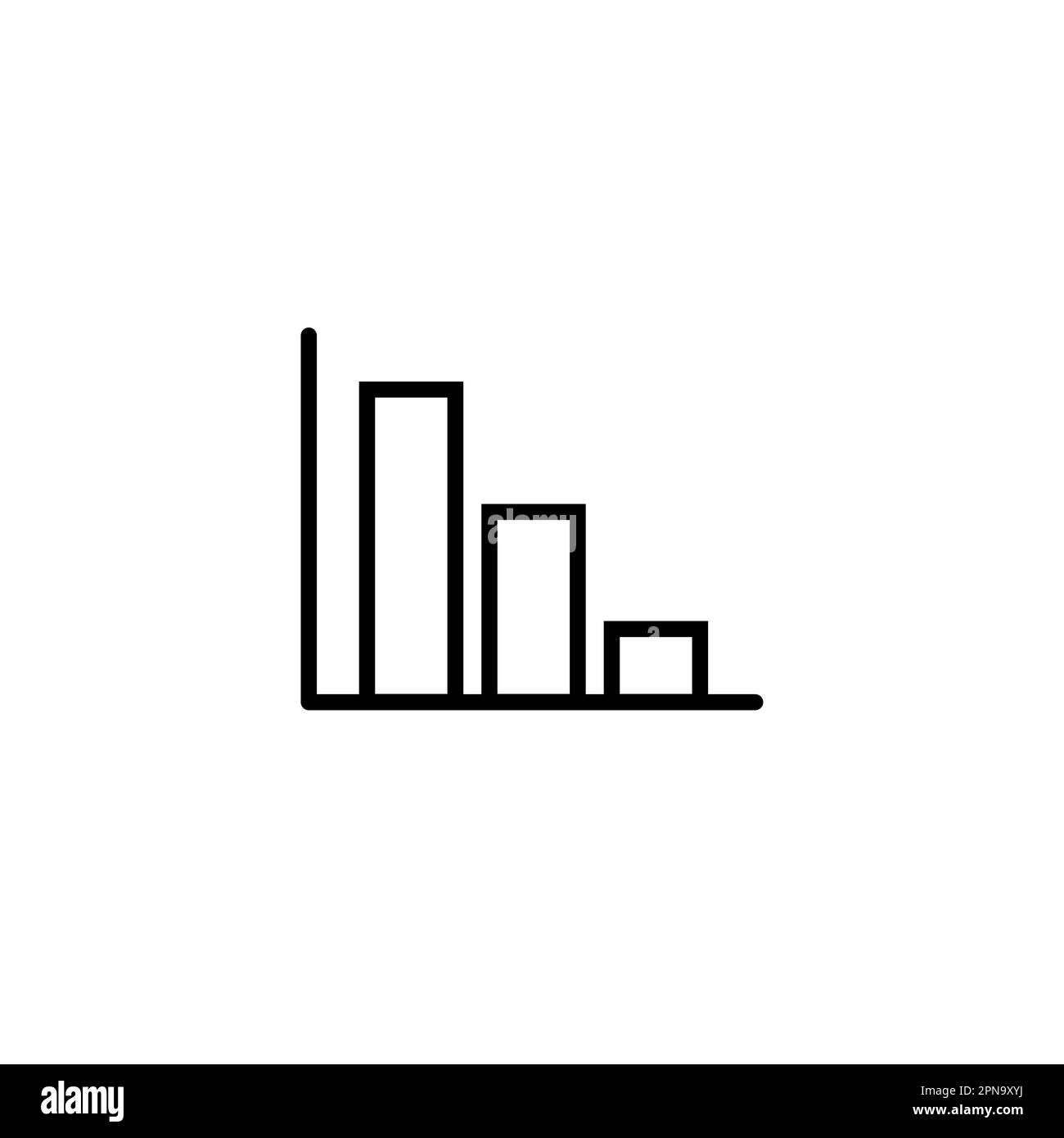 Simple outline graph icon isolated on white background. Business growth charts Stock Vector ...