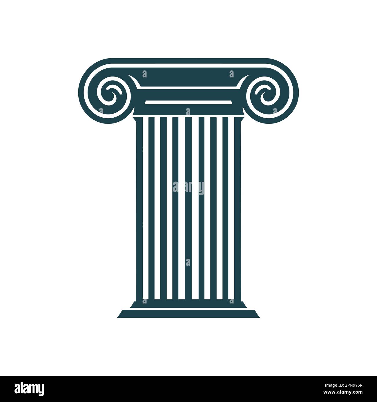Column, ancient Greek pillar icon of legal attorney or law office and ...