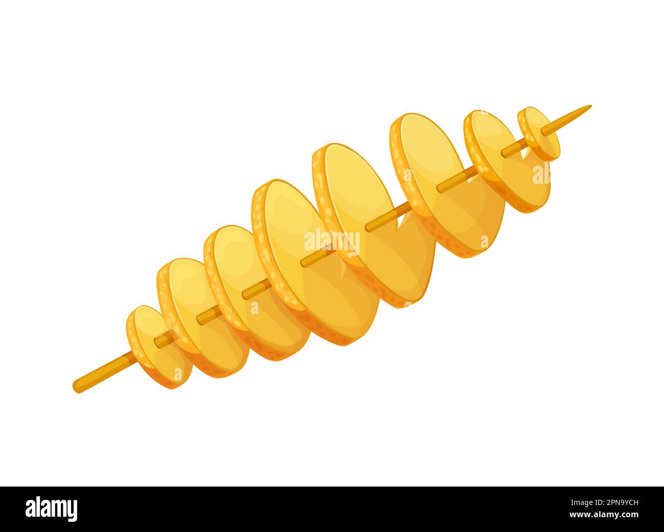 Cartoon tornado potato spiral, vector korean street food snack. Twist ...