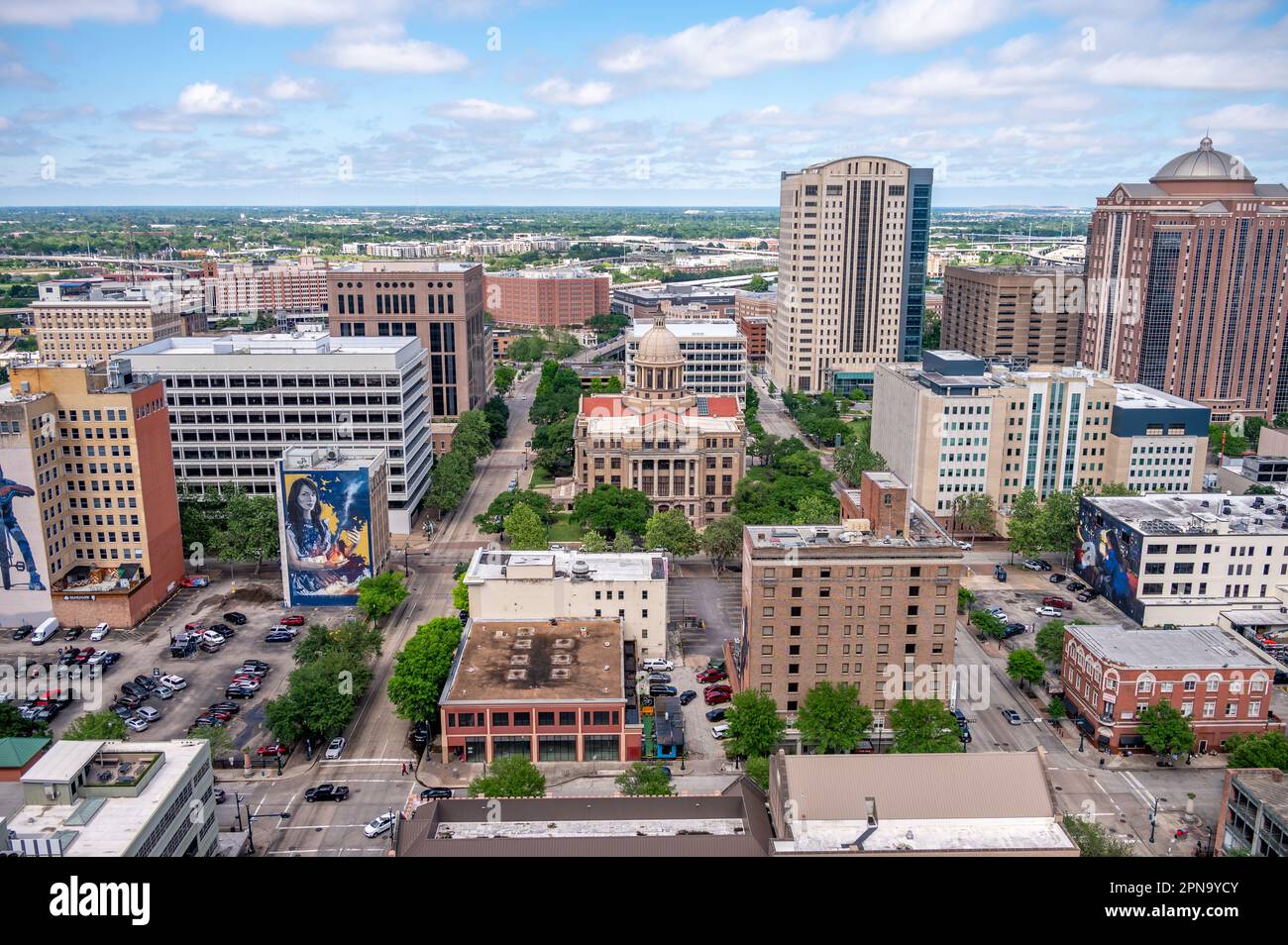 Hoston, Texas - April 8, 2023: Aerial view of Houston's downtown ...