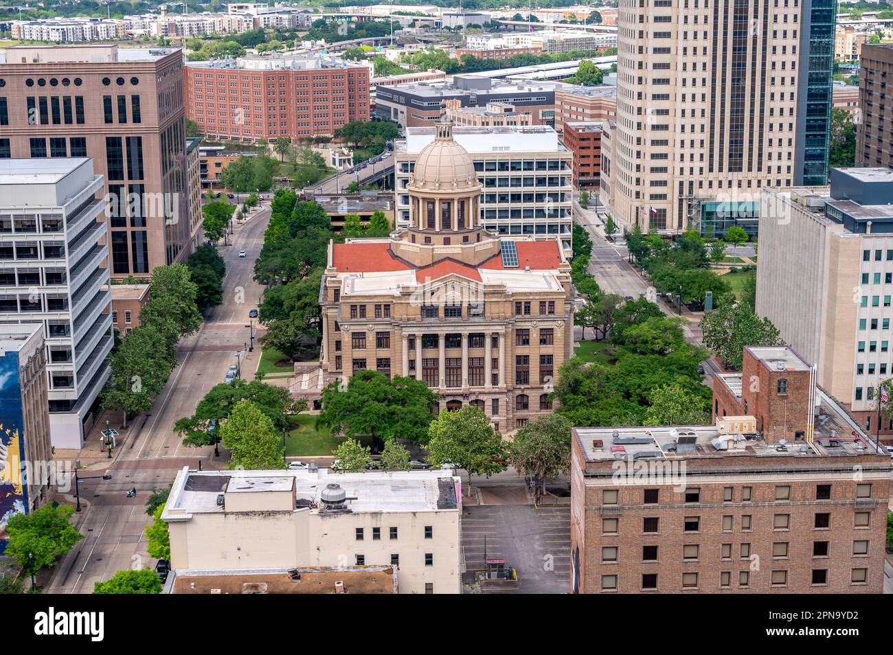 Hoston, Texas - April 8, 2023: Aerial view of Houston's downtown ...