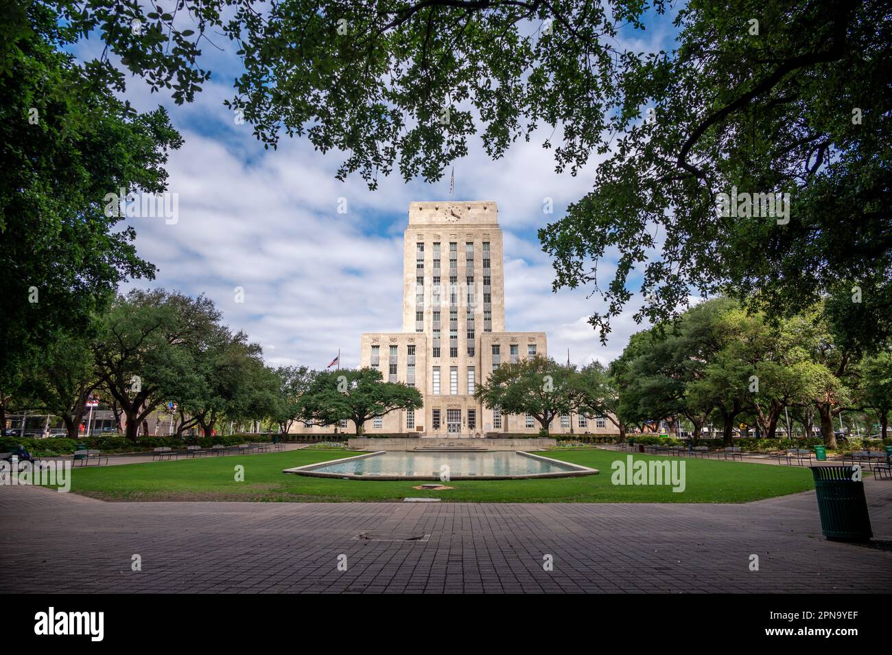 Historic Houston City Hall building in downtown Houson in spring Stock ...