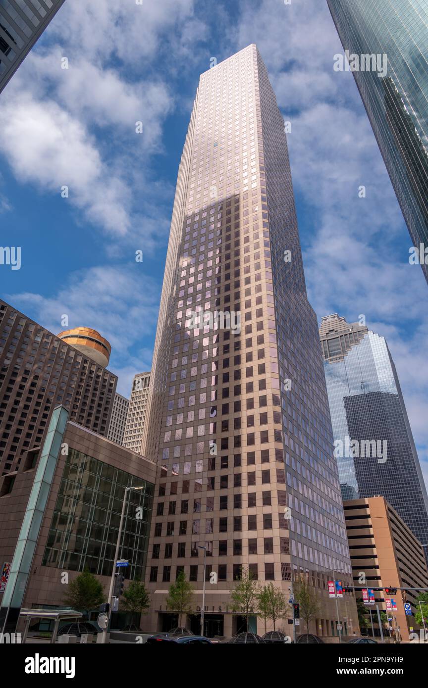Hoston, Texas - April 8, 2023: Office towers in the Houston financial ...