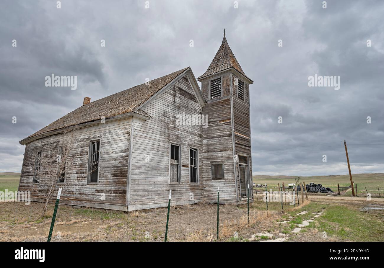 Abandoned church building in the ghost town of Cottonwood, South Dakota, USA Stock Photo - Alamy