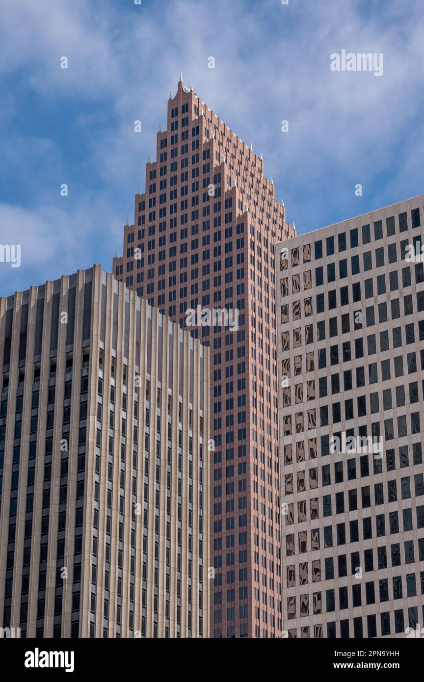 Hoston, Texas - April 8, 2023: Office towers in the Houston financial ...