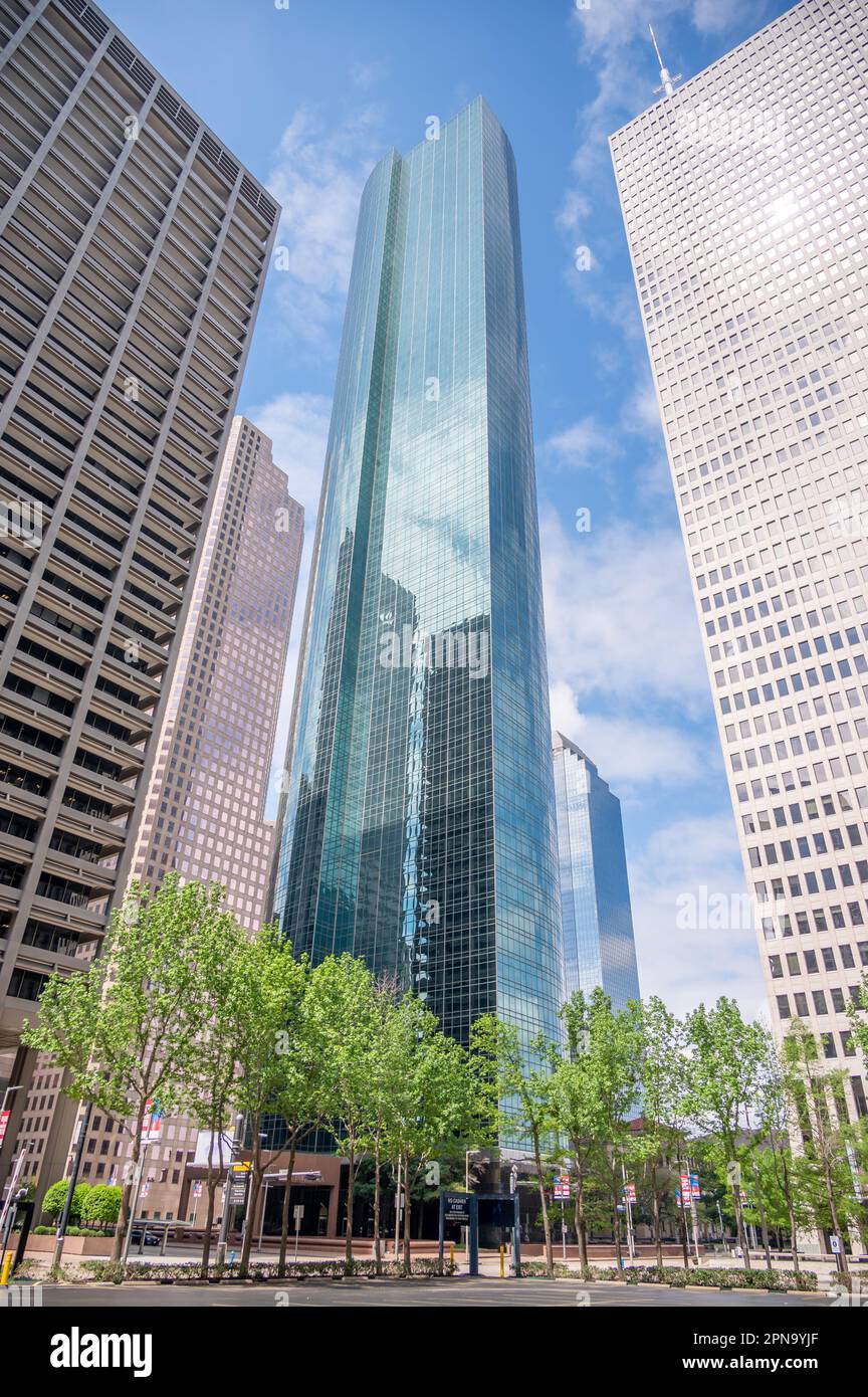 Hoston, Texas - April 8, 2023: Office towers in the Houston financial ...
