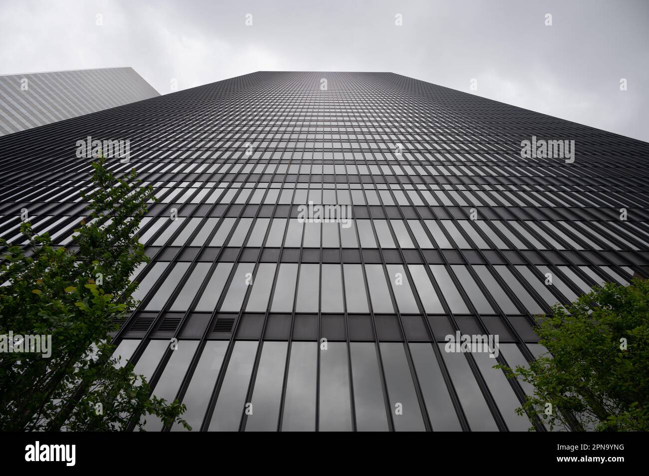Hoston, Texas - April 8, 2023: Looking up at skyscrapers in the ...