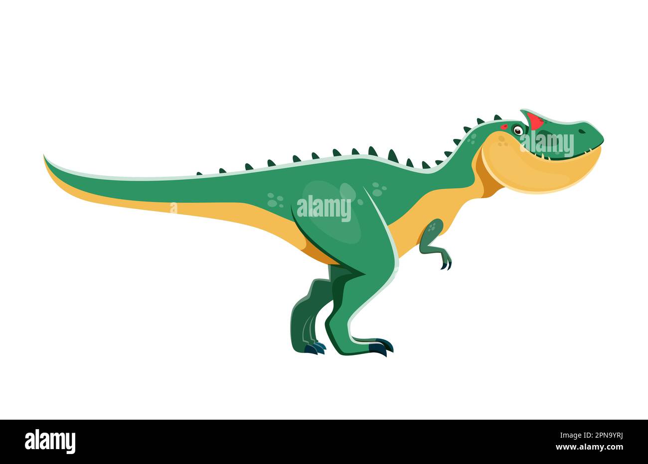 Cartoon Allosaurus dinosaur character. Prehistoric monster, ancient ...