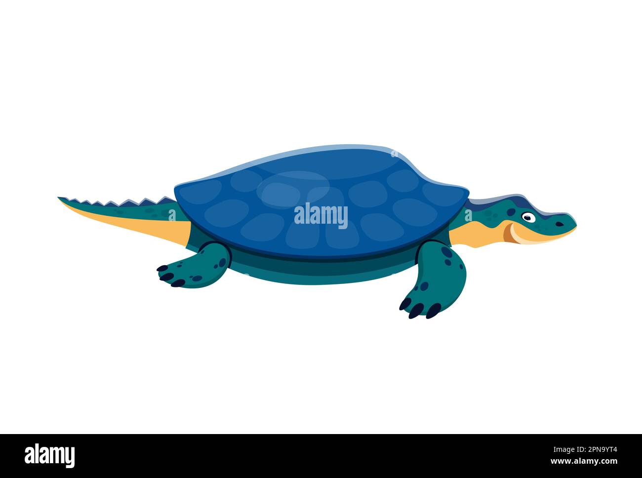 Cartoon Henodus dinosaur character. Paleontology sea reptile or ...