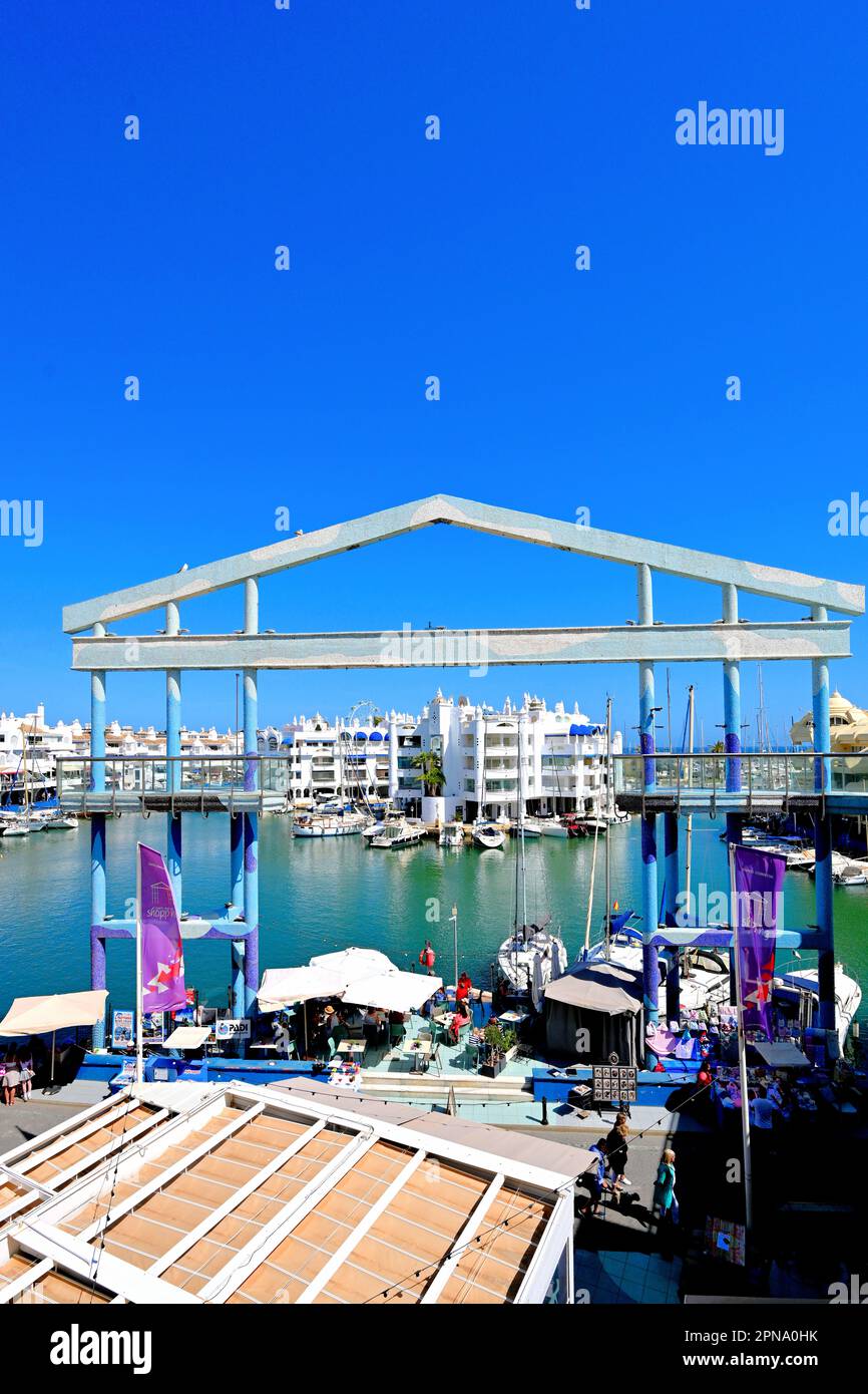 Malaga Benalmadena Yacht Marina spectacular white buildings with palm ...