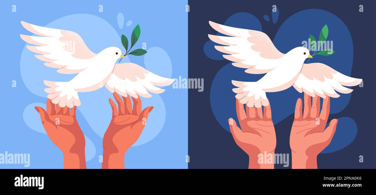 Hands with dove Stock Vector Image & Art - Alamy