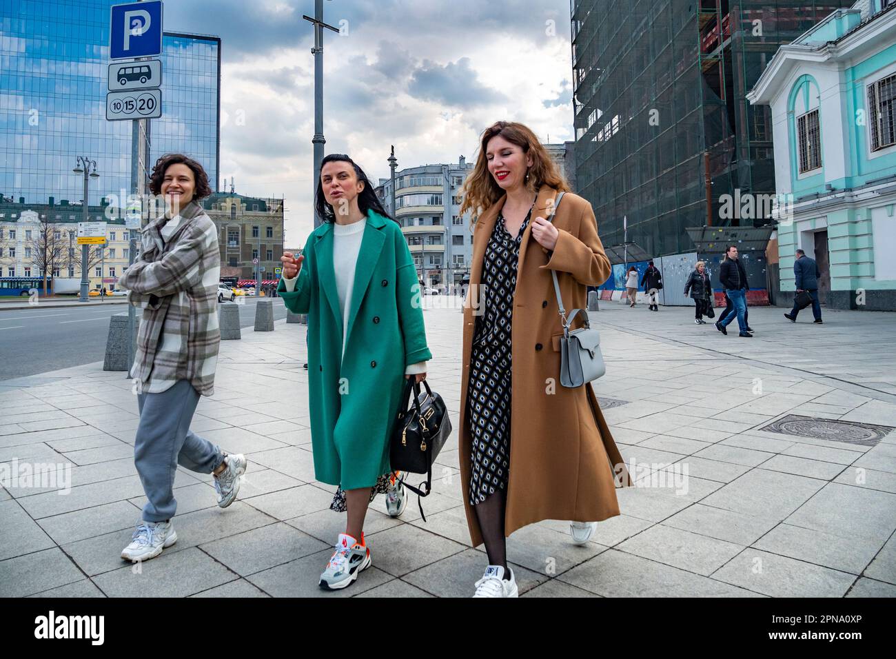 Russia, Moscow. People are seen in a city street Stock Photo - Alamy