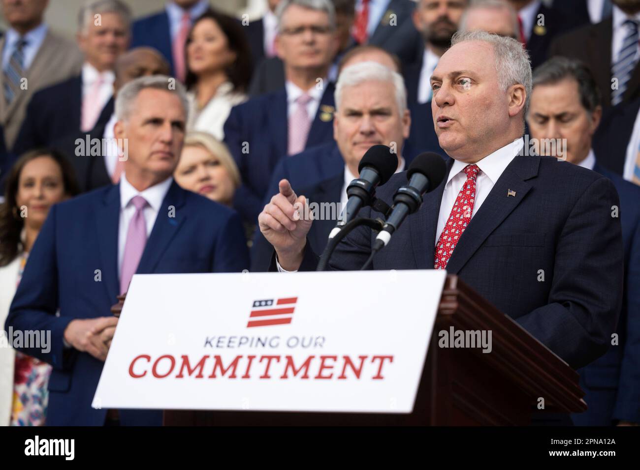 Rep. Steve Scalise (R-La.) speaks alongside other House Republicans ...