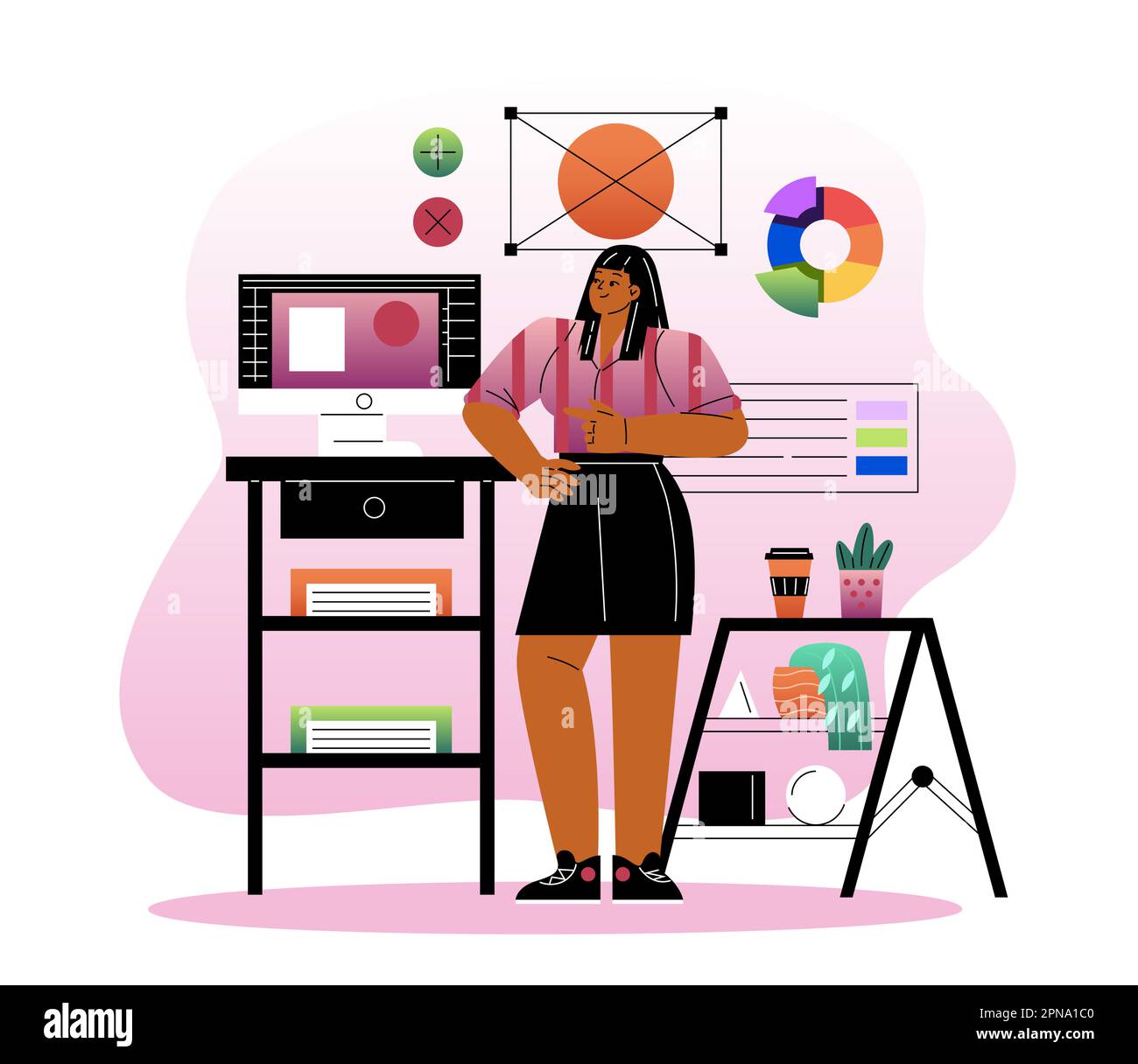 Female artist creative process art Stock Vector Images - Alamy