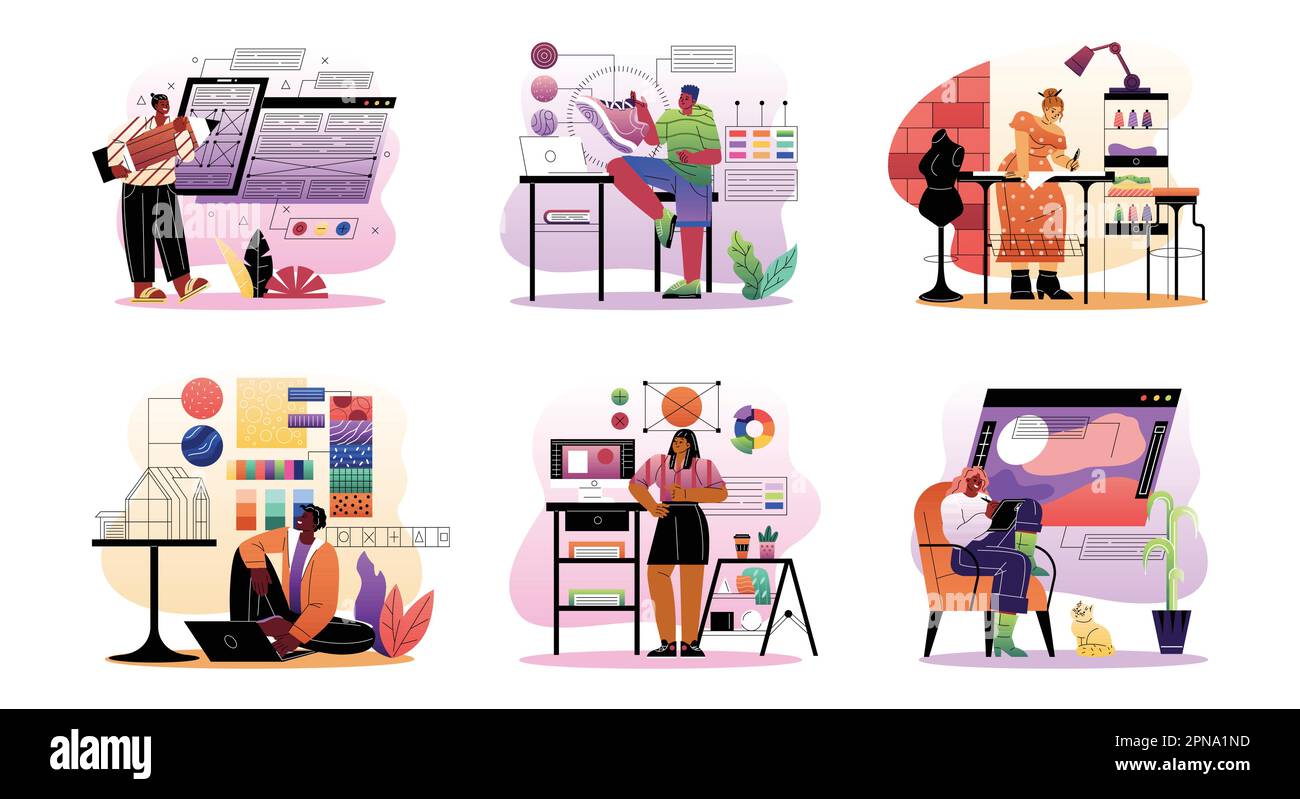 Different designers set Stock Vector Image & Art - Alamy