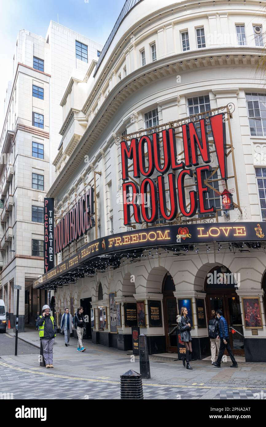 LONDON, ENGLAND - April 12, 2023, Piccadilly Theatre, Moulin Rouge play poster Stock Photo - Alamy