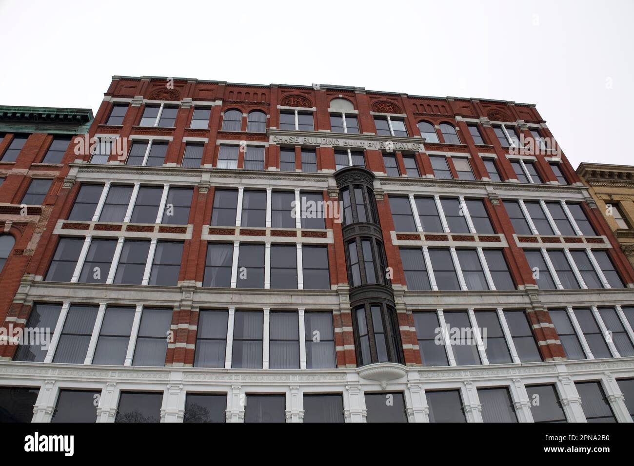 Worcester, Massachusetts: Looking up at old architecture in downtown ...