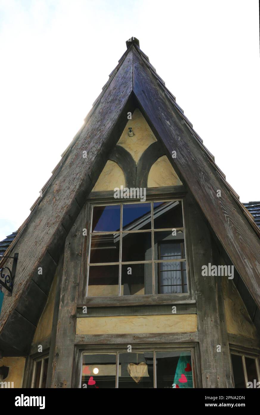 Storybook half timbered building with a peaked roof in the charming ...