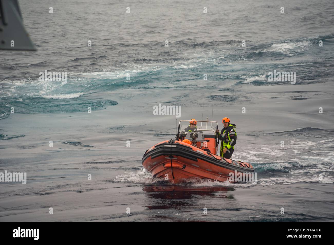 Small boat operations from HDMS Triton while operating off the coast of ...
