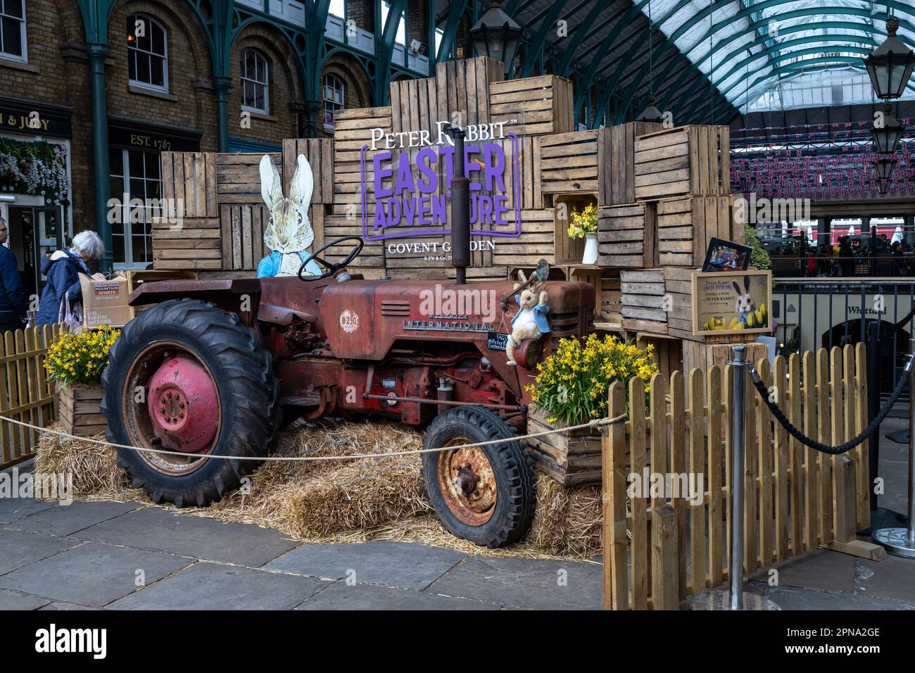LONDON, ENGLAND - April 12, 2023, Covent garden. Decoration to Peter ...