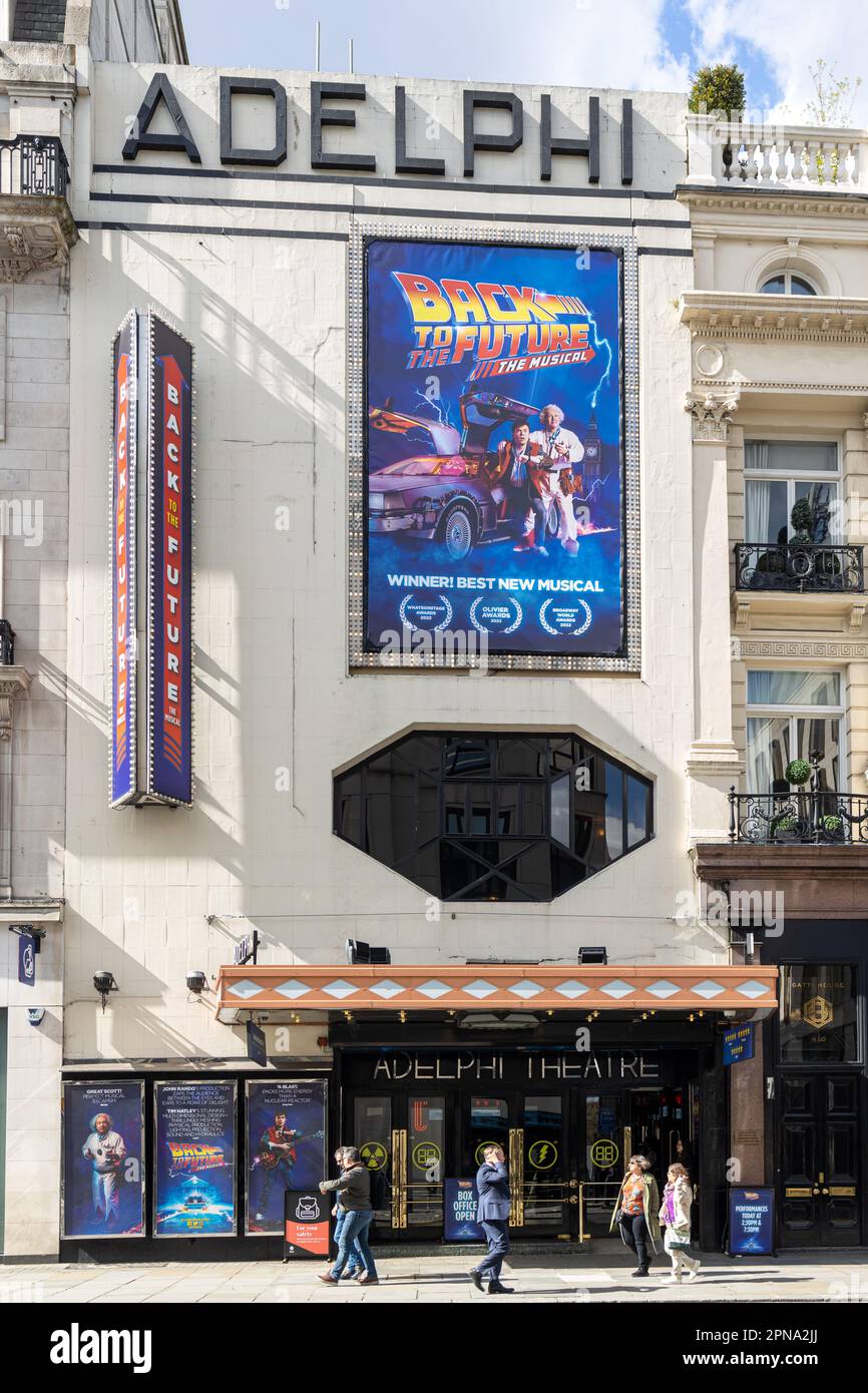 London, UK - 12 April 2023: Back to the Future the musical poster at ...