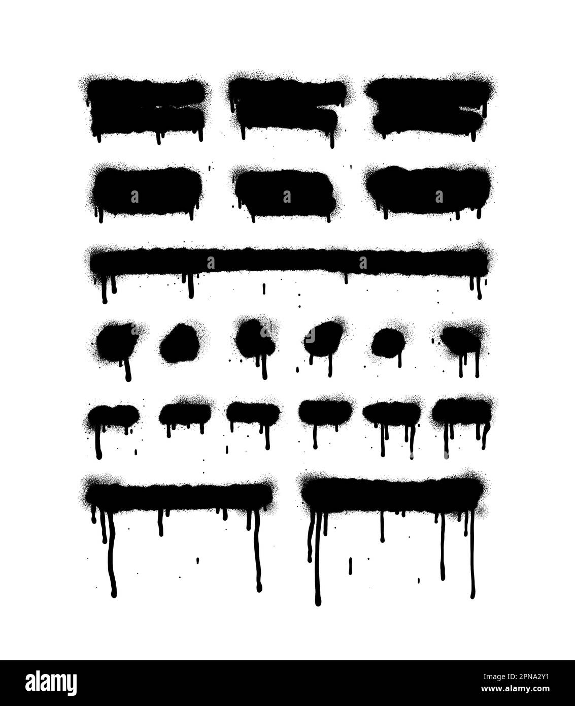 Spray Paint Abstract Vector Elements isolated on White Background ...