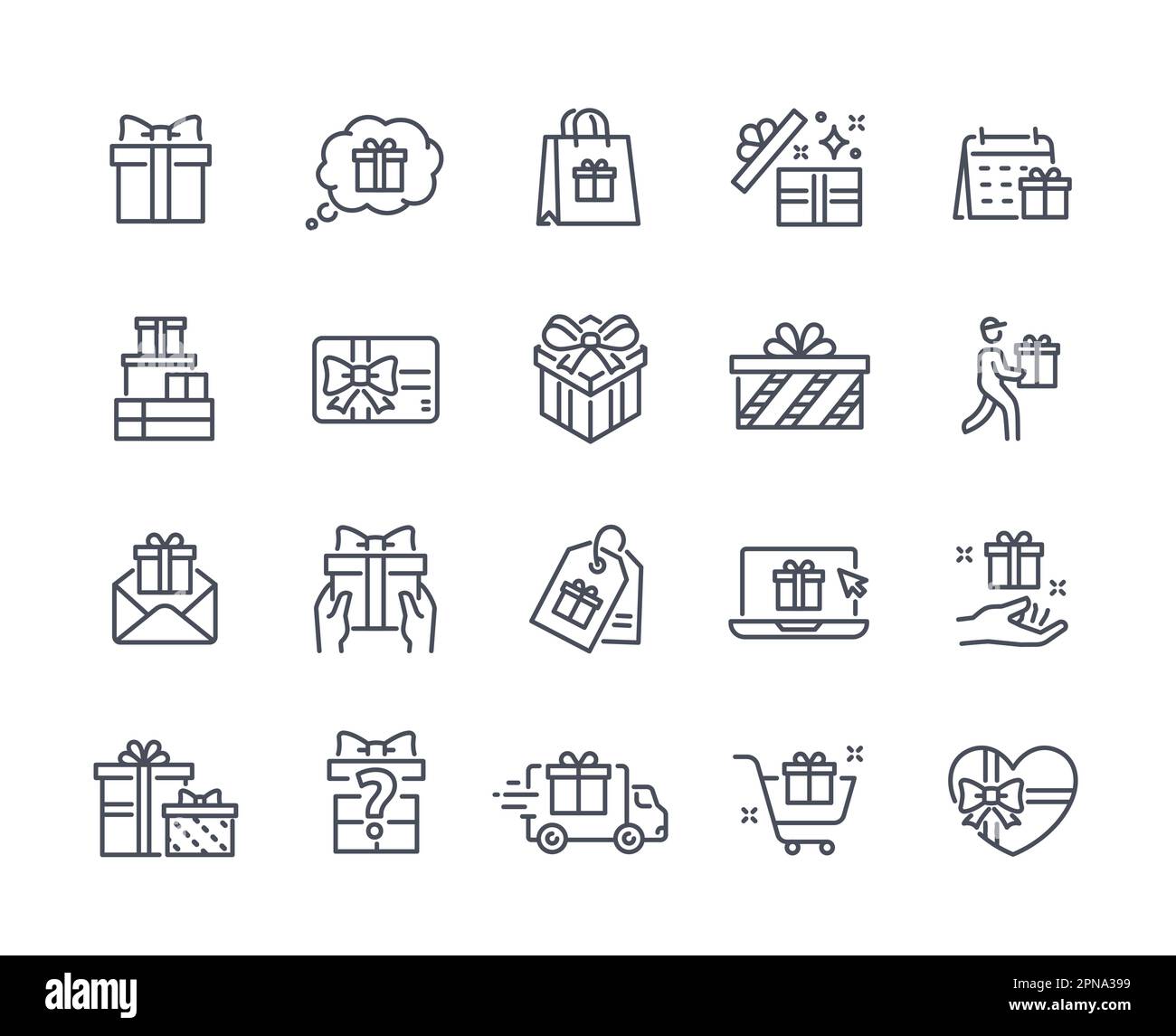 Gift certificate line icon Cut Out Stock Images & Pictures - Alamy